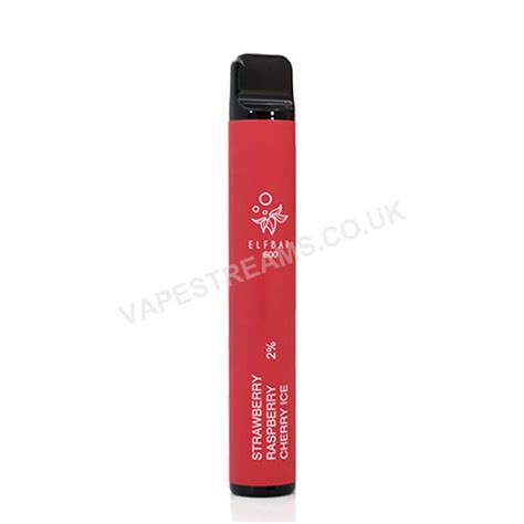 Elf Bar 600 Strawberry Raspberry Cherry Ice Disposable Vape