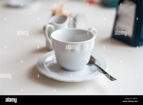 An Empty White China Espresso Cup Stock Photo Alamy