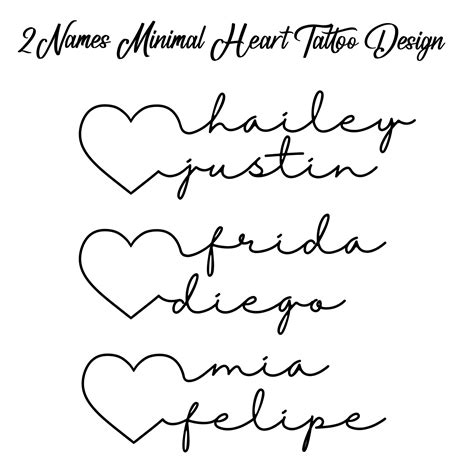Real Heart Tattoo Designs With Names