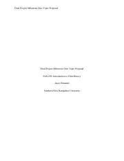 Module Final Project Milestone One Docx Final Project Milestone One Topic Proposal Final