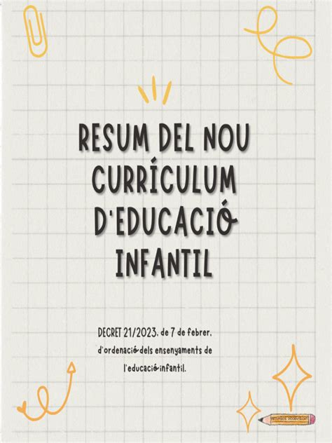 Ed Infantil Resum Del Nou Currã Culum Recursosdocents Cat Pdf
