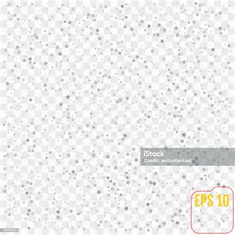 별 떨어지는 인쇄 투명 한 실버 별이 빛나는 배경 벡터 색종이 스타 배경 패턴입니다 색종이 혼란 장식 현대 창작 패턴입니다 기념일에 대한 스톡 벡터 아트 및 기타 이미지
