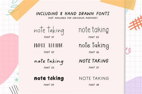 The Note Taking Font Bundle Note Fonts Note Taking Fonts GoodNotes