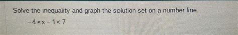 Solved Solve The Inequality And Graph The Solution Set On A Chegg