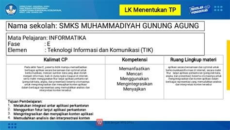 Lk Ruang Kolaborasi Menentukan Tp Kelompok Pdf