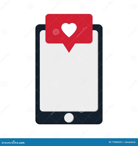 Modern Cellphone And Heart Notification Icon Stock Vector Illustration Of Technology Cell