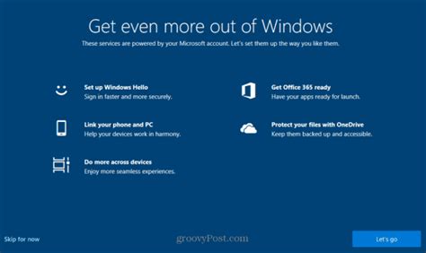 Disable The Get Even More Out Of Windows Splash Screen On Windows 10