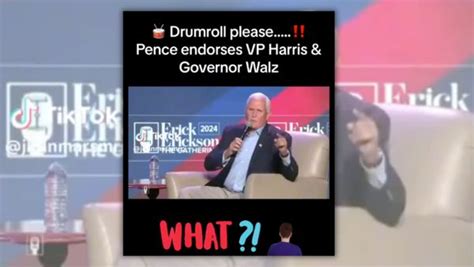 No Edited Video Doesnt Show Pence Endorsing Harris And Walz
