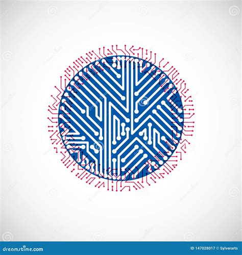 Futuristic Cybernetic Vector Motherboard Digital Element Circuit