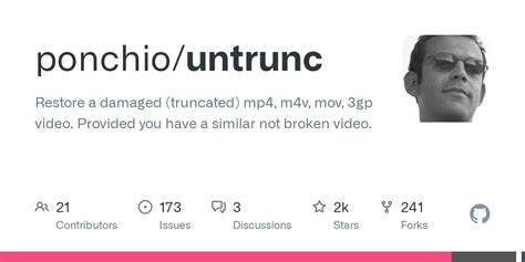 releases · ponchio untrunc · github