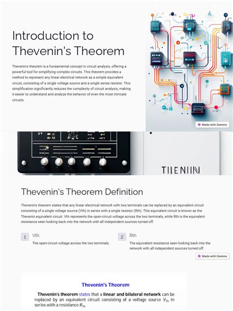 Introduction To Thevenins Theorem 2 Pdf Electrical Network