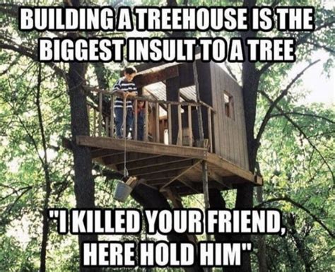 Building A Treehouse Is The Biggest Insult To A Tree Meme Shut Up And Take My Money