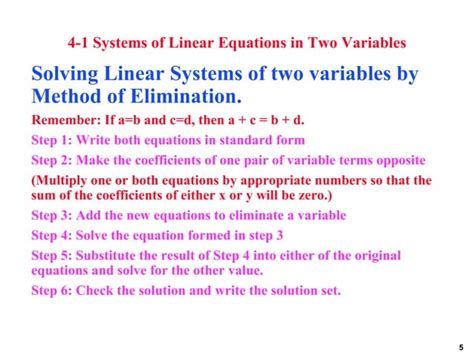 Systems Of Linear Equations Ppt