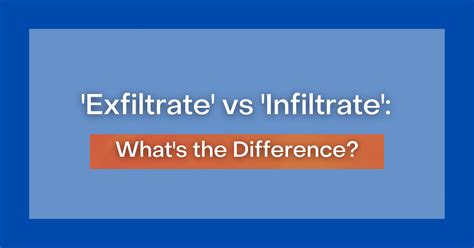 ‘exfiltrate Vs ‘infiltrate Whats The Difference