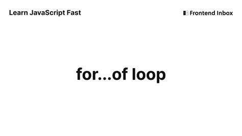 Forof Loop Learn Javascript Fast Youtube