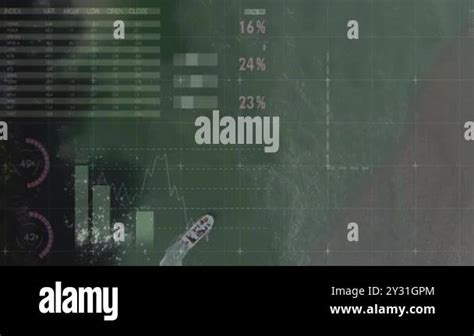 Data Visualization Animation Over Aerial View Of Ship Navigating Through Water Infographic