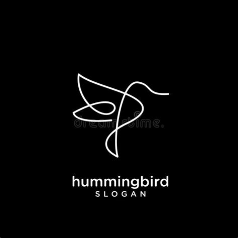 Hummingbird Line Abstract Simple Modern Logo Isolated Black Background