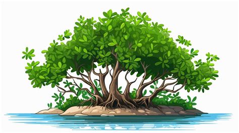 El Mangle Es Una Planta Tropical De La Costa Vector Premium Generado