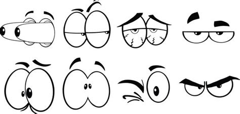 چشم های خنده دار کارتونی سیاه و سفید مجموعه مجموعه 1126121