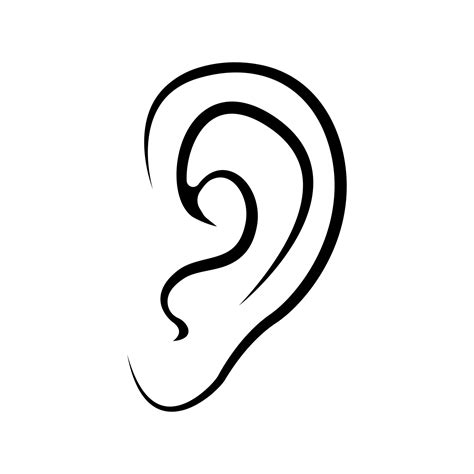 Human Ear Line Art Vector Icon Illustration 23005832 Vector Art At Vecteezy