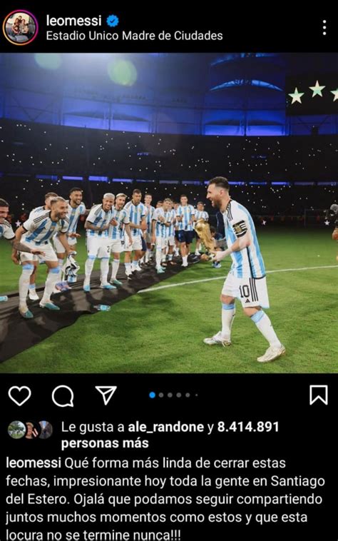 El posteo de Messi tras los festejos de la Selección Que está locura