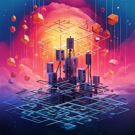 Premium Ai Image Blockchain Abstract Art