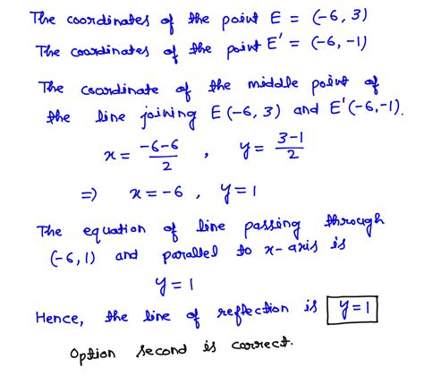Solved Use The Image To Determine The Line Of Reflection Graph Of