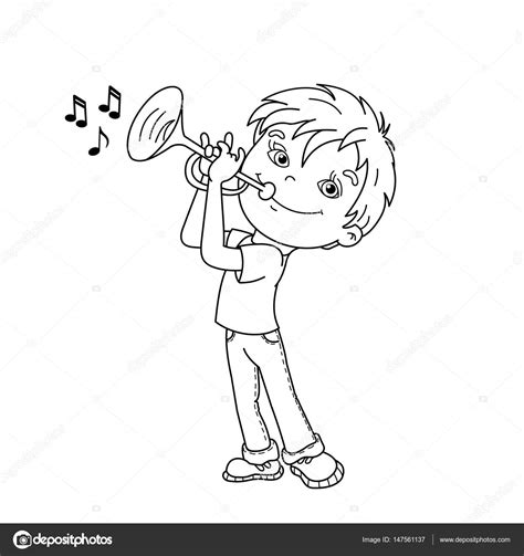 Dibujos Para Colorear De Ninos Tocando Instrumentos Musicales The