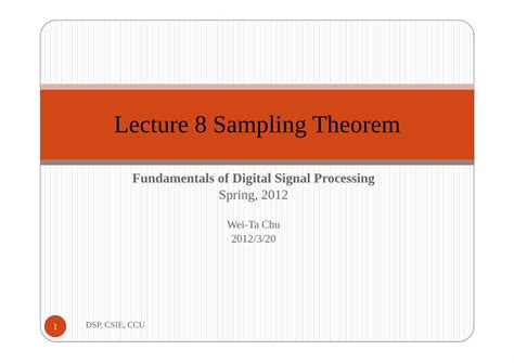 Pdf Lecture 8 Sampling Theorem Dokumentips