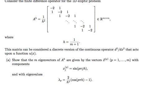 Consider The Finite Difference Operator Tor The 1D Chegg Com