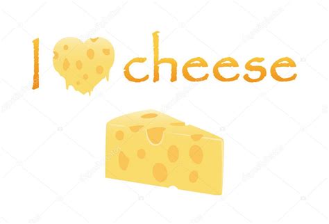 Me Encanta Queso Con Coraz N Queso Derretir Y Rebanada Aislado Sobre