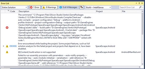 Solved Failed Building Spaceescape For Android Platforms Stride