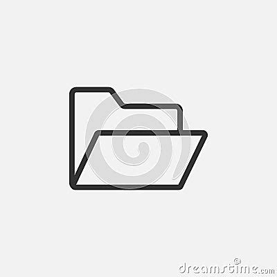 Linear Folder Icon Design Template Vector Illustration Cartoondealer