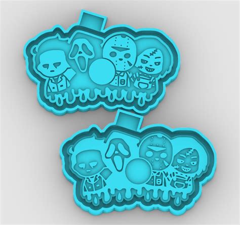 Halloween Horror Characters Chucky Jason Screem Leatherface Freshie Mold STL For