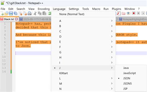which notepad plugin sets the text s background color to orange