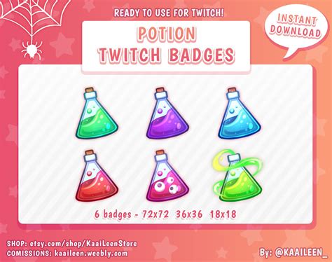 Potion Twitch Sub Badges Bit Badges Streamer Emotes Twitch