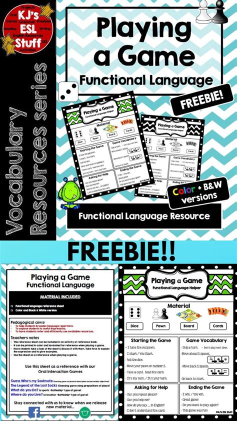 Esl Ell Functional Language Helpful Expression For Playing Games