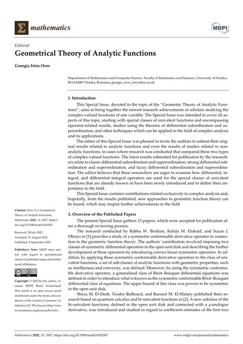 PDF Geometrical Theory Of Analytic Functions