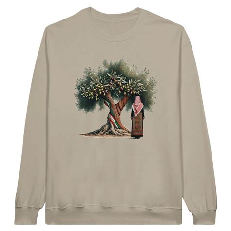 Olive Tree And Palestinian Thobe Pattern Unisex Crewneck Sweatshirt Etsy