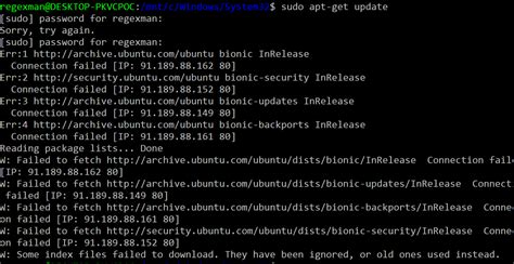 Ssh And Apt Get Update Connection Seems Not Working After The 1809