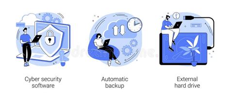 Data Protection And Recovery Abstract Concept Vector Illustrations
