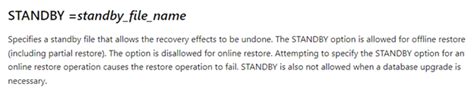 Restore With Standby A Review And A Lesson Learned Sqlservercentral