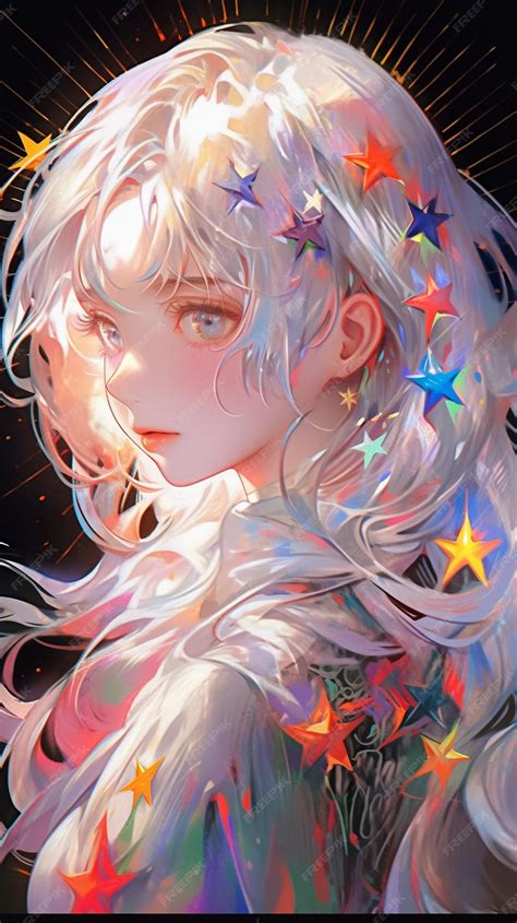 Premium Ai Image Cartoon And Cute Anime Girl In White Hair And