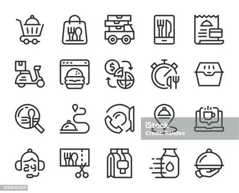食品遞送 線圖示向量圖形及更多24小時圖片 24小時 使用電話 信用卡 Istock