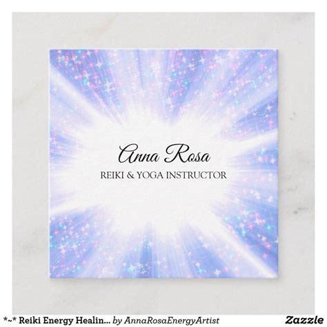 Reiki Energy Healing Rays Light Worker Square Business Card Zazzle