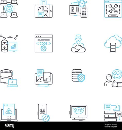 Digital Marketing Linear Icons Set Seo Ppc Social Media Email Content Analytics Mobile