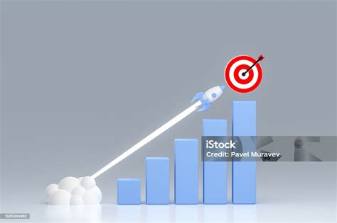 경제 지표의 반응적인 급속한 성장 성장 차트 및 목표 달성 투자 및 사업 성장 개념의 목표입니다 막대 차트와 성장3d 그림 판매 관련 직업에 대한 스톡 사진 및 기타 이미지