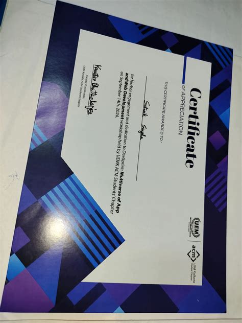 satwik singha on linkedin certificate for successfully attending the