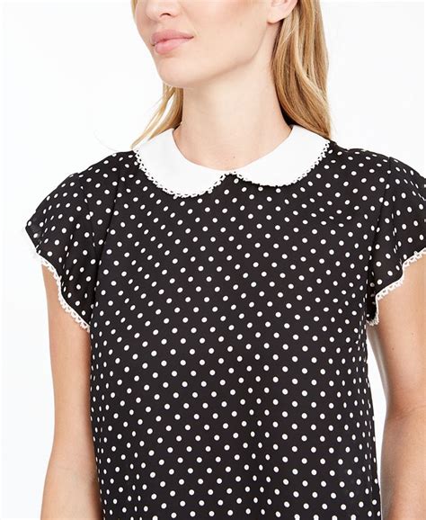 Cece Collared Polka Dot Top Macys