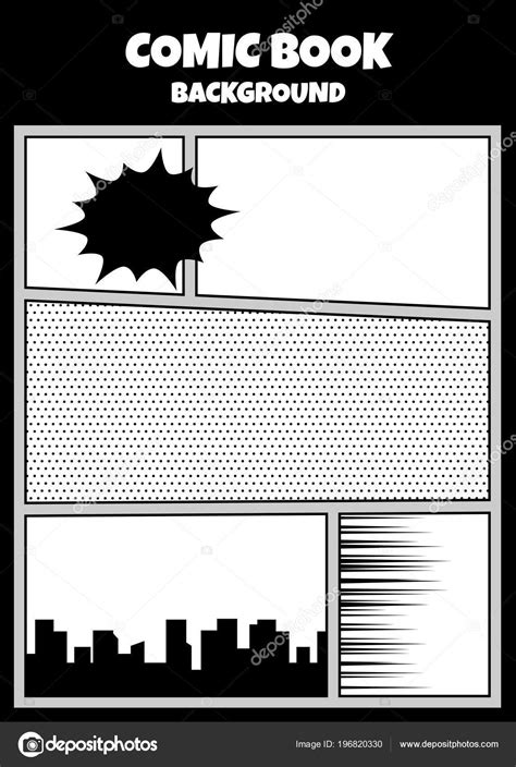 Comic Book Pop Art Monochrome Mock Up Stock Vector Image By ©helentosh